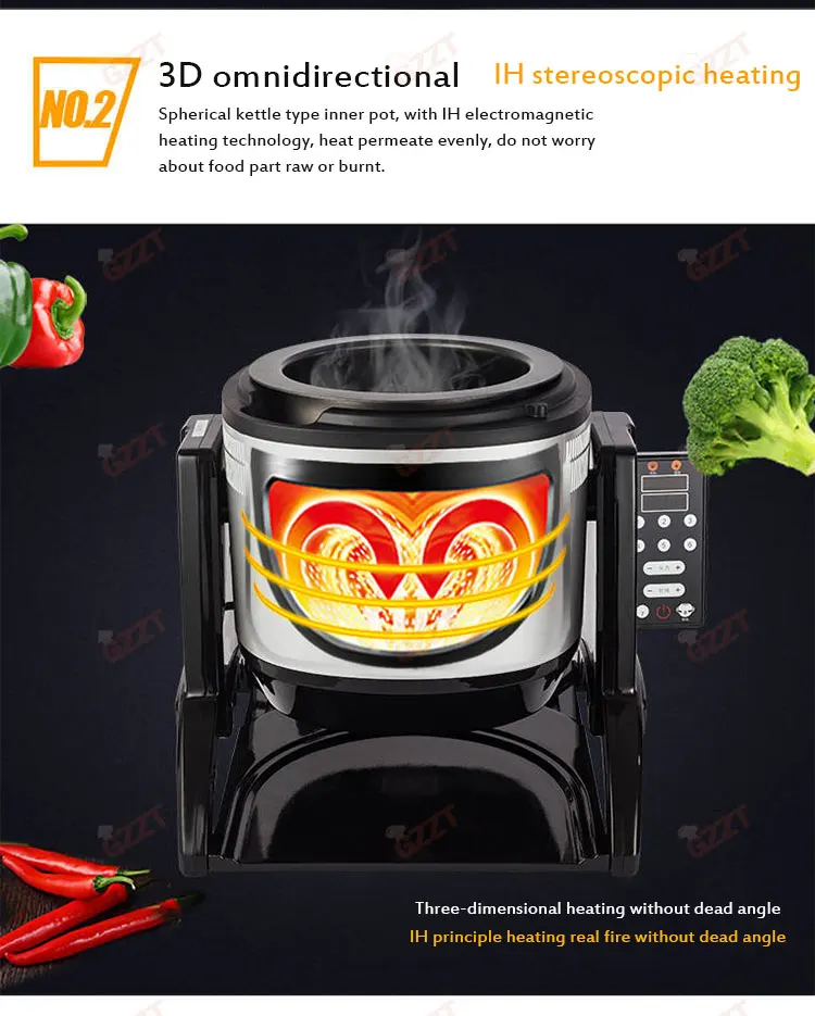 6L Commercial Stir Fryer - Intelligent Cooking Machine