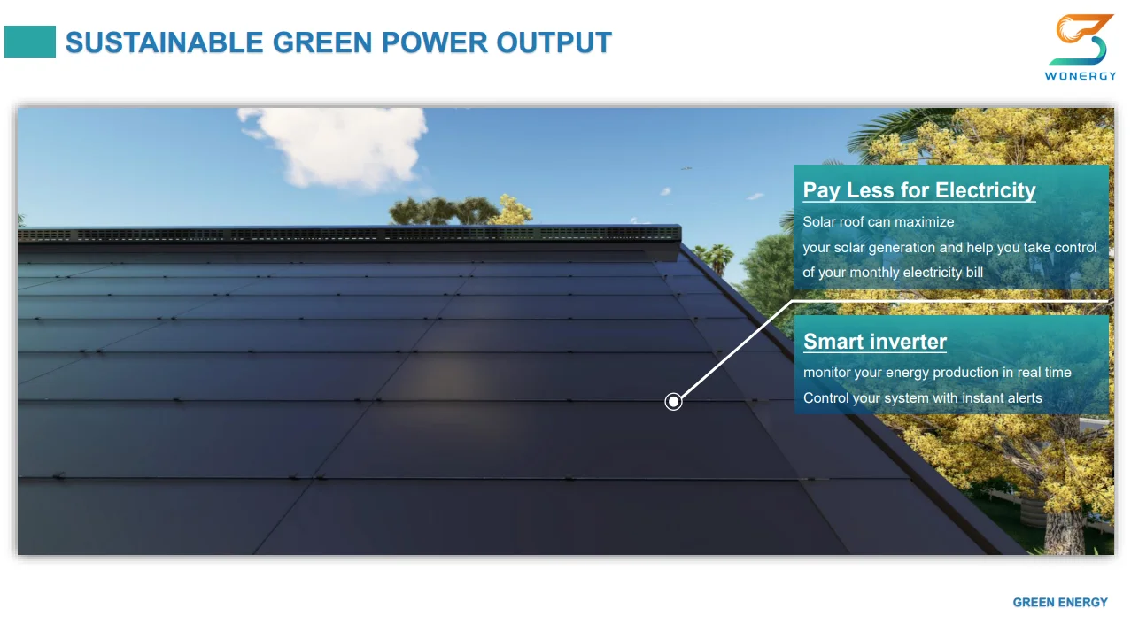 Solar Cell Light Solar Roofing Sheet 95watt Shingle Tiles