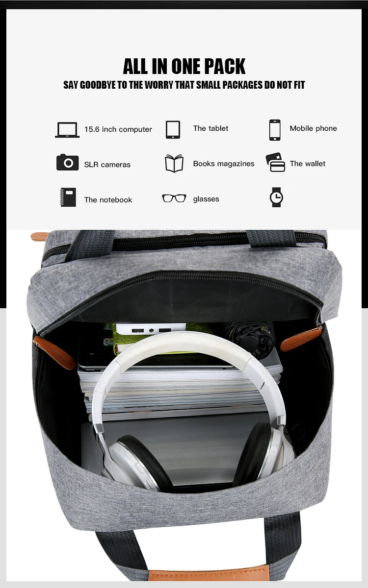 Fashion Large-capacity Computer Business Bag Student Multi-functional ...