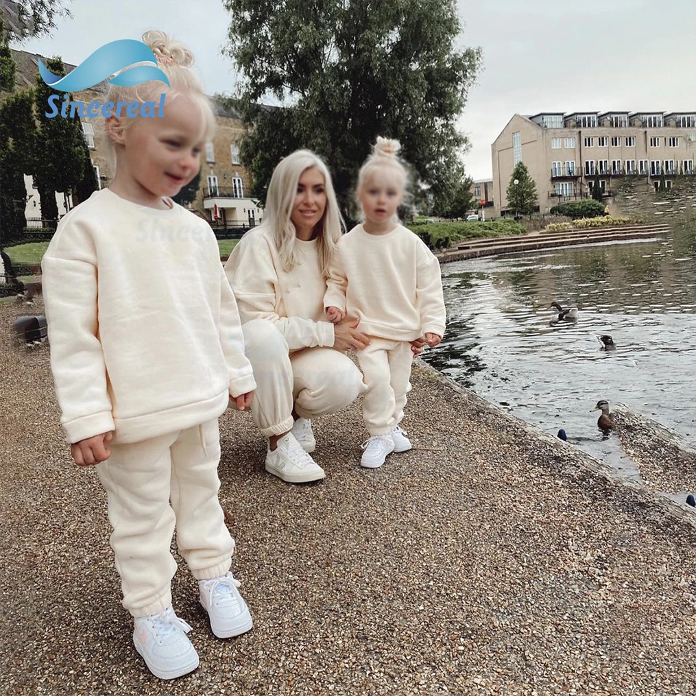 Custom Winter Mommy And Me Casual Tracksuits Loose And Leisure ...