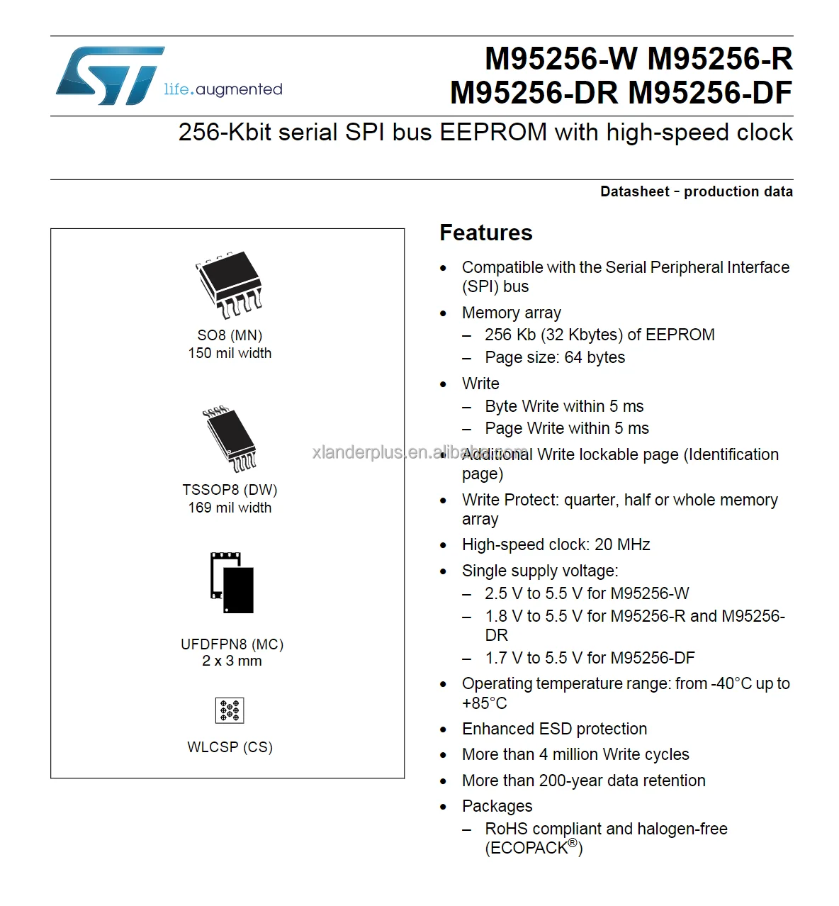 X-lander M95256-rmn6tp Ic Eeprom 256kbit Spi 8soic Integrated Circuit Electronic Components Ic ...