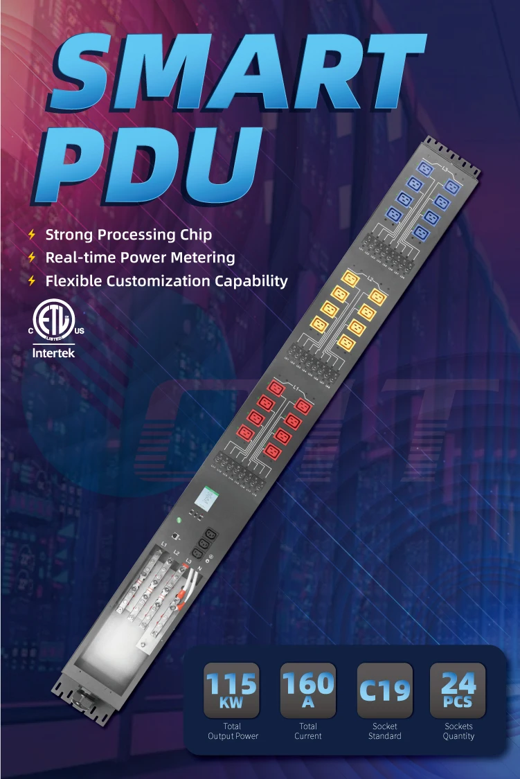 24-port Smart PDU with Real-Time Monitoring and Lock Function
