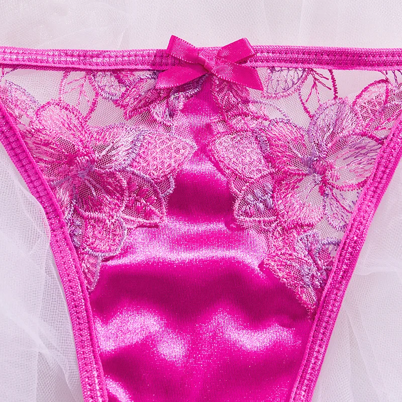 DEEPLOVE Rose Embroidery Chain Erotica Sexy Women's Lace