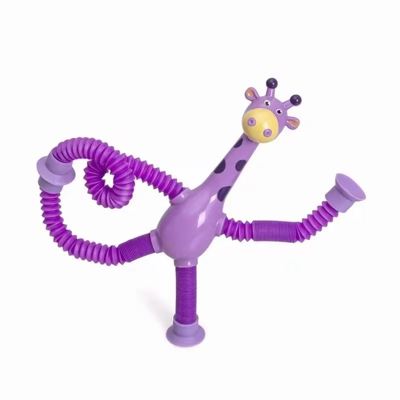 New 2 In 1 Suction Pops Tubes Sensory Toys Giraffes Puzzle Kids Led ...