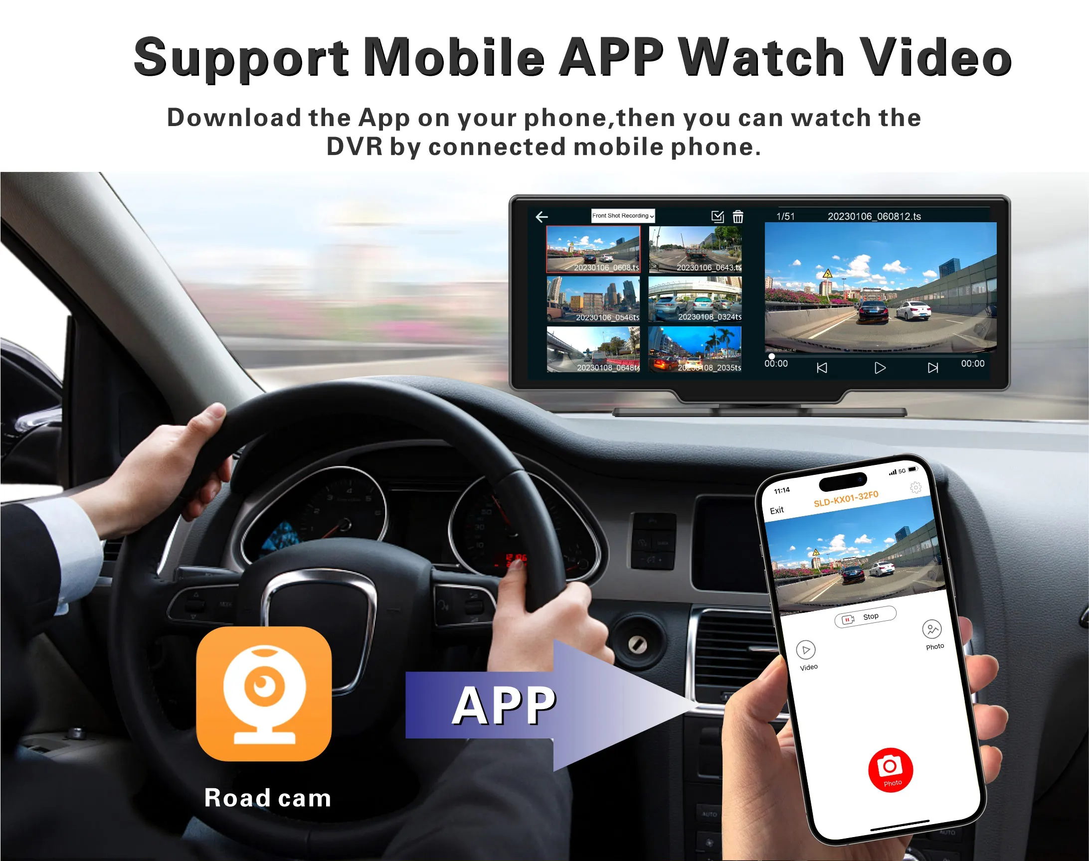 4K Portable ADAS Carplay Camera Monitor - Dual Lens Dash Cam