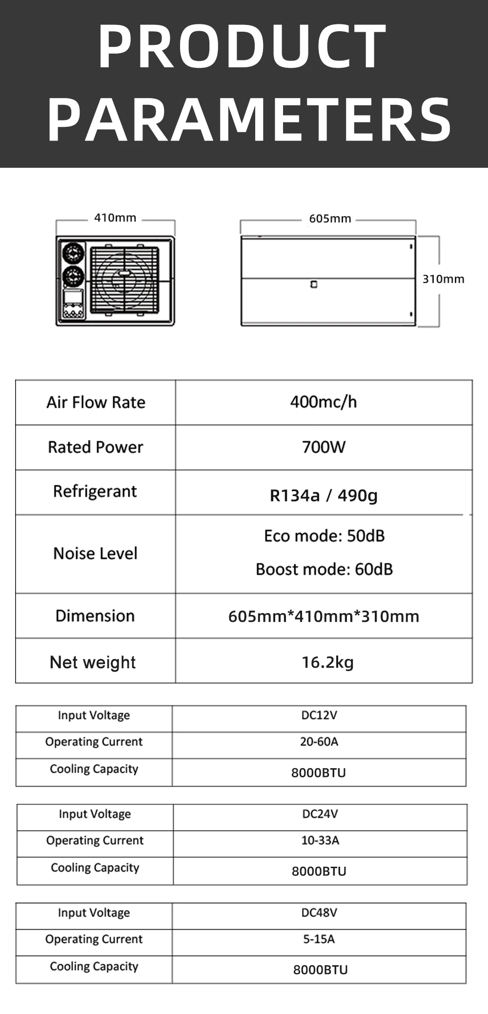 Under Bench air Conditioner Rv 12v air Conditioner Car Tent Boat House ...