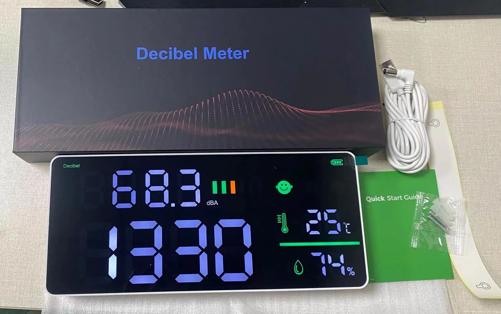 Wall Mount Decibel Meter - Digital Sound Level Tester