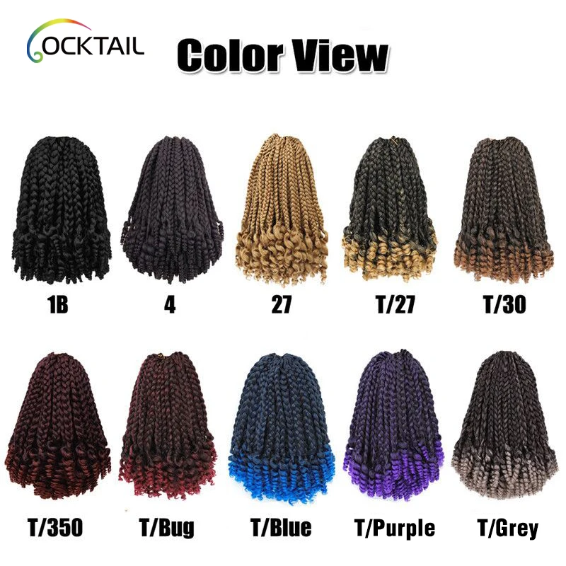 Kanekalon Fiber Box Braid with Curly End, Different Kinds Colors ...