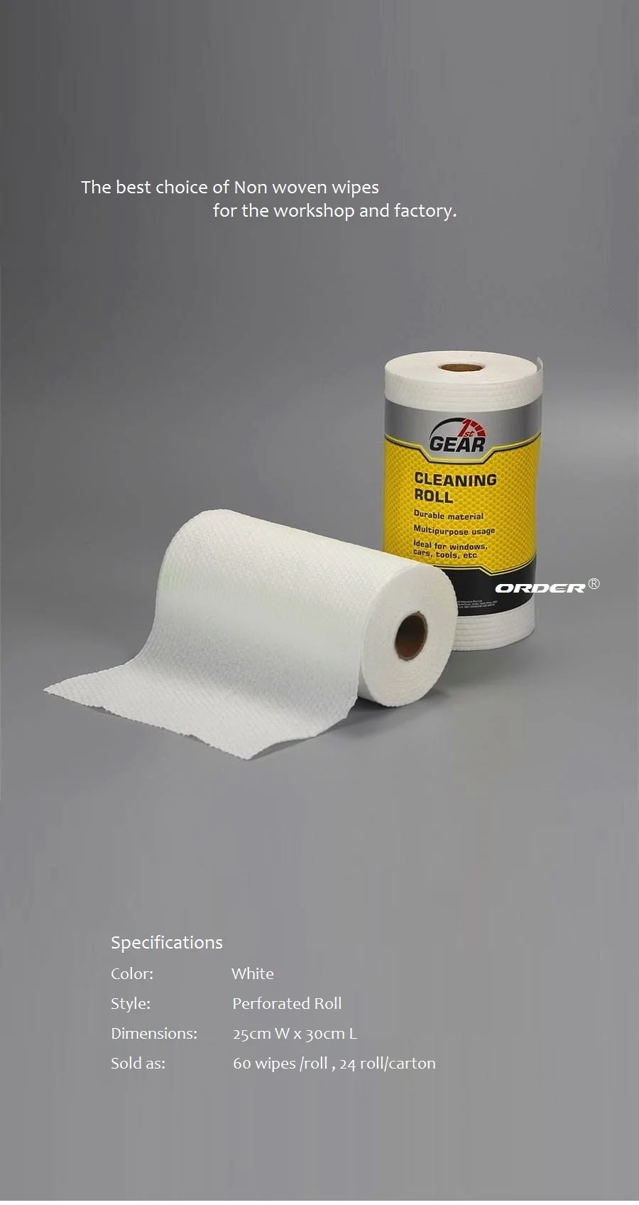 White Small Spunlaced Fibers Of Wood Pulp Pp Perforated Roll Workshop ...