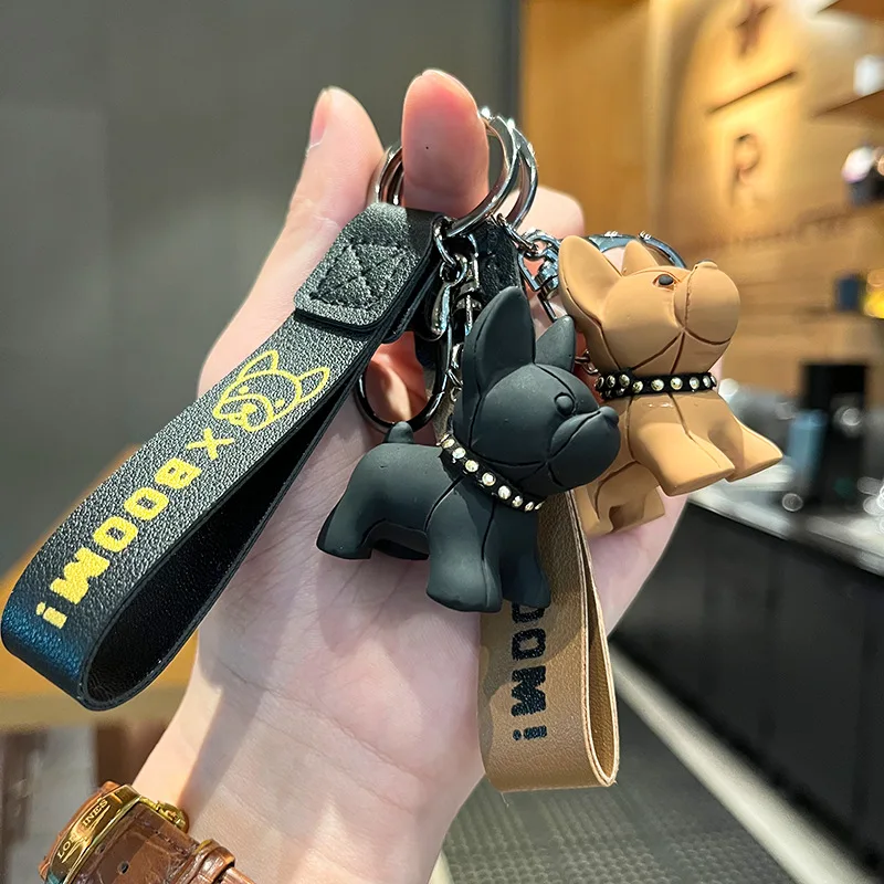 Lovely Dog Pendant Method Dog Key Chain Dog Key Chain Bulldog Schoolbag ...