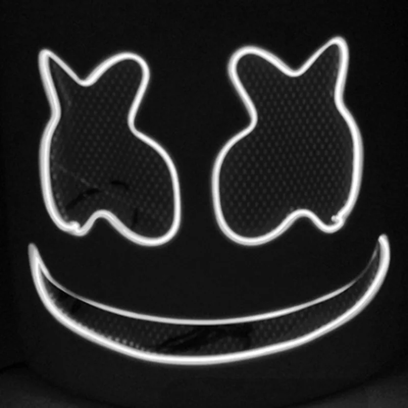 Hot Black Custom Full Face Led Light Up Mask Luminous Neon Cosplay For ...