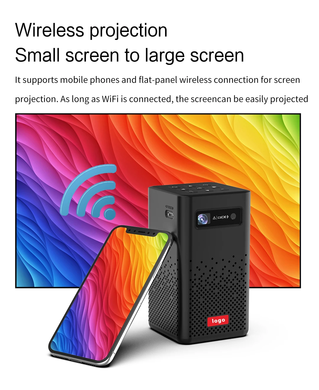 Svr Mini Dlp Android 9.0 Os Wifi Portable Projector,4k Mini Pocket ...