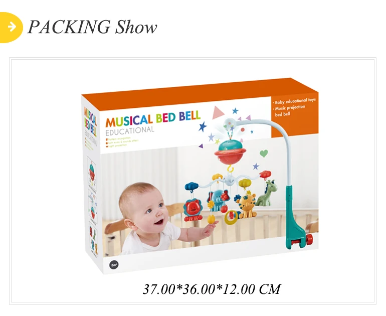 Musical Soothing Projection Electric Hanging Rattle Baby Bedside Bell ...