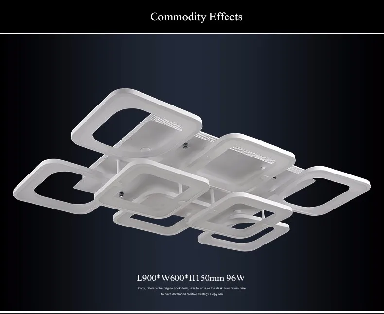 Rectangle Minimalist Modern Led Ceiling Chandelier Lights For Living ...