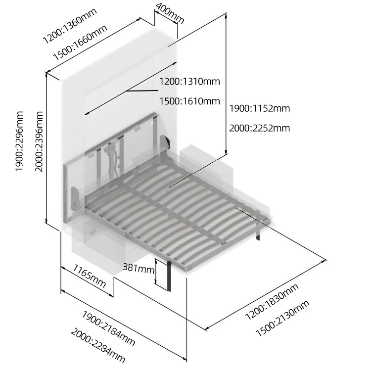 Electric Murphy Bed - Space-Saving Motorized Wall Bed Kit