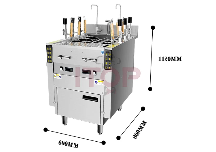 6 Heads Automatic Lift-up Electric Noodle Cooker Commercial Noodle Boiler Machine Pasta Cooker