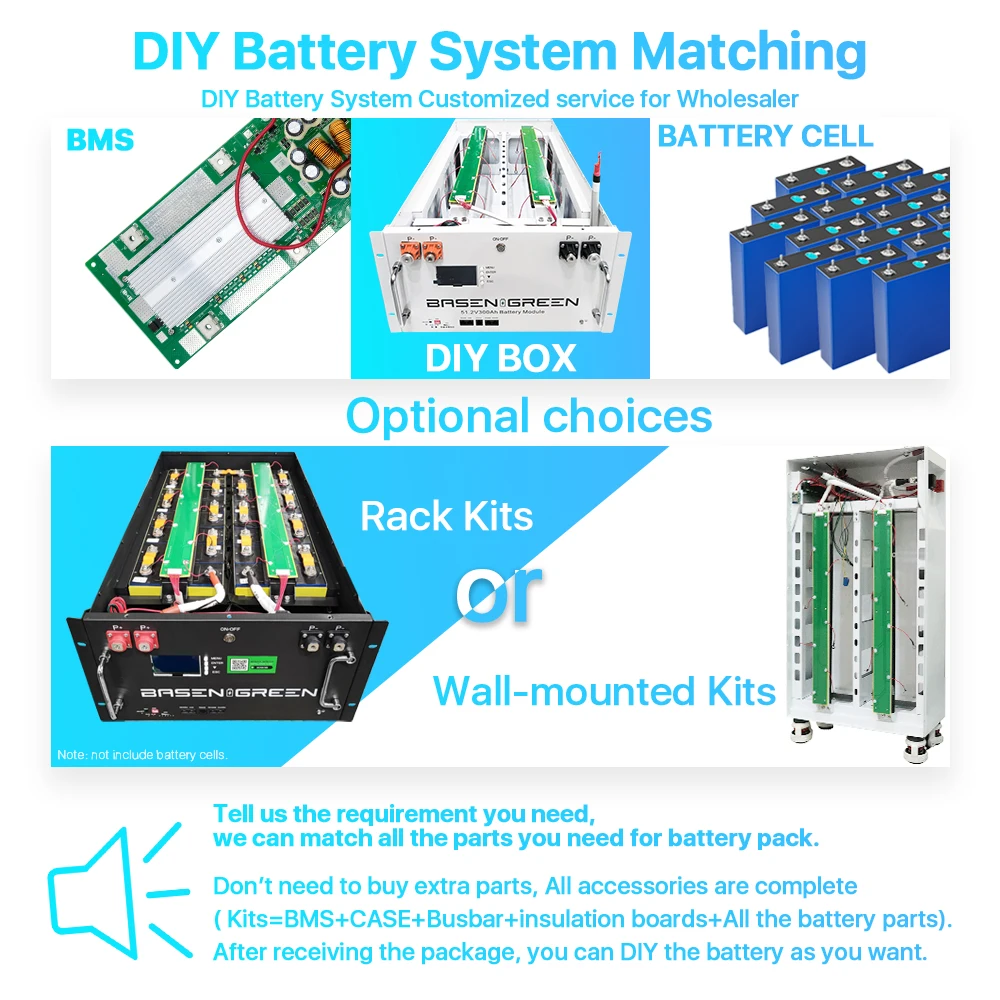 Basen Lifepo4 Case 230ah 280ah 304ah 10kwh 15kwh With Bms Home Solar ...