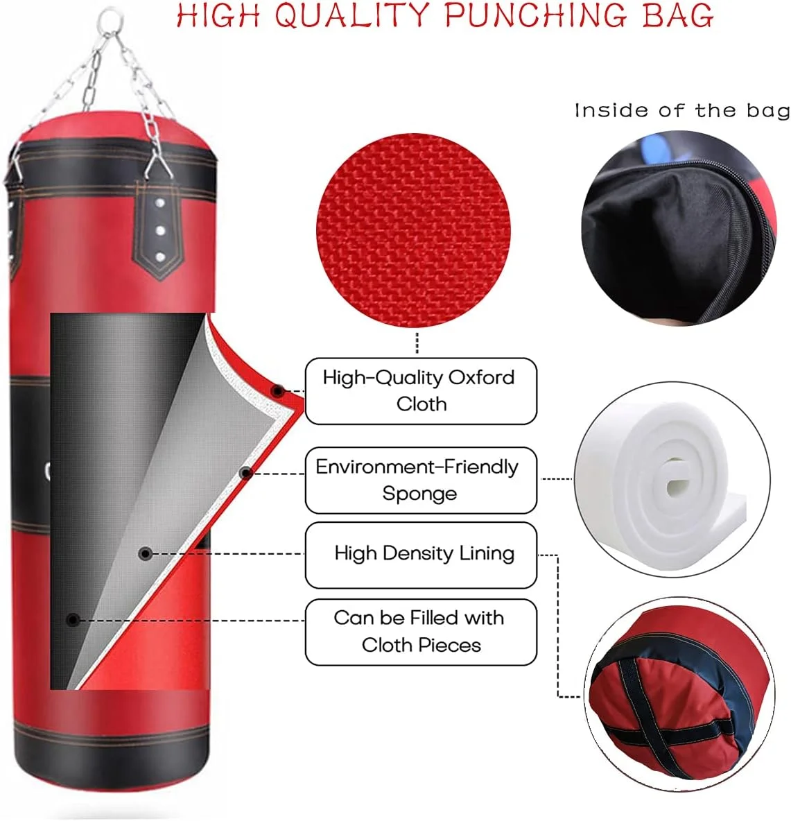Professional Home Gym Freestanding Heavy Sand Filled Punching Bag for ...