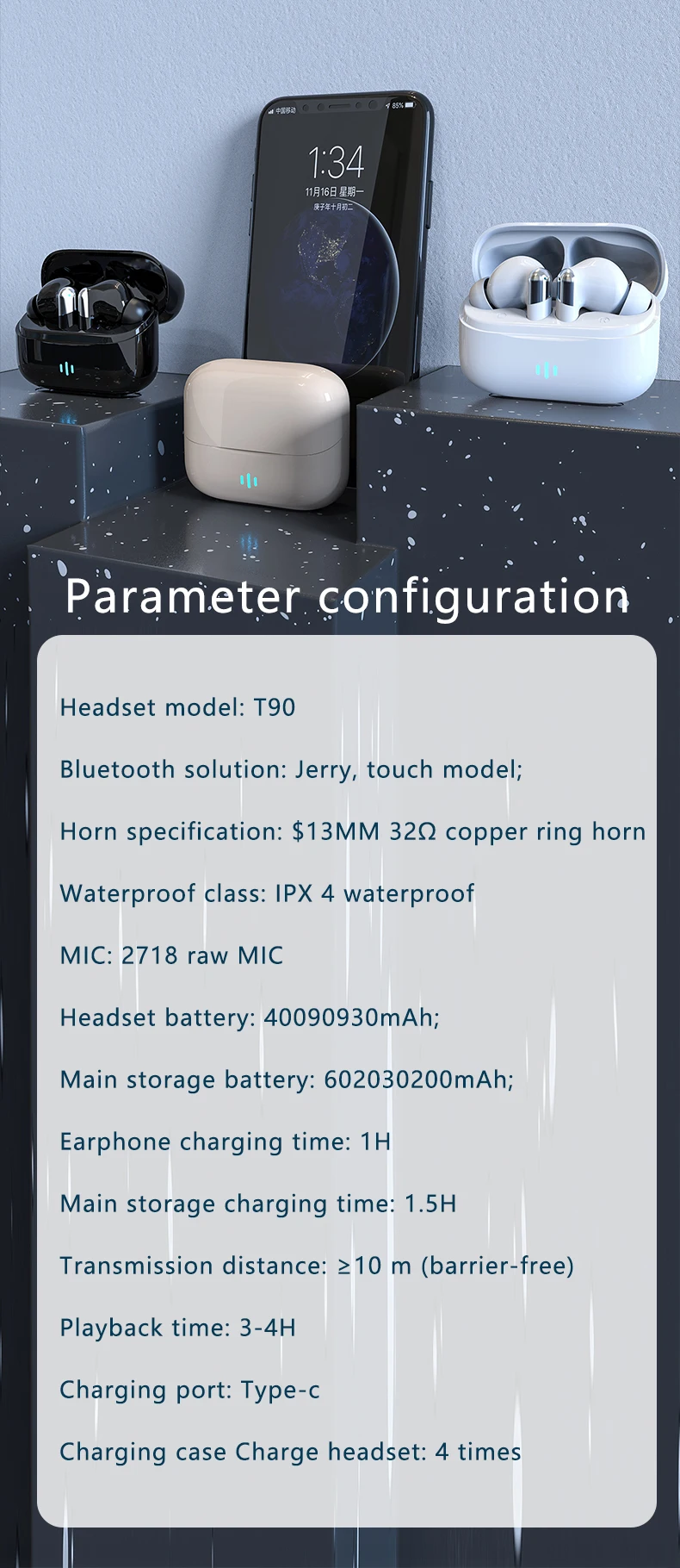 Anc Gamer Neck Band Wireless Earphones Gaming In-ear Earphones Headband ...