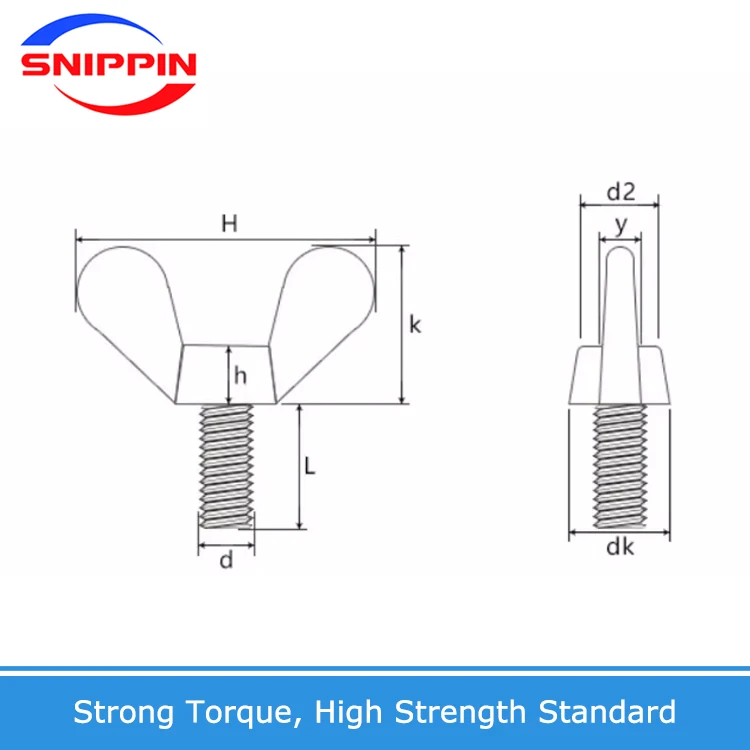 M3 M4 M5 M6 M8 M10 304 A2-70 Stainless Steel Butterfly Bolt Wing Thumb ...