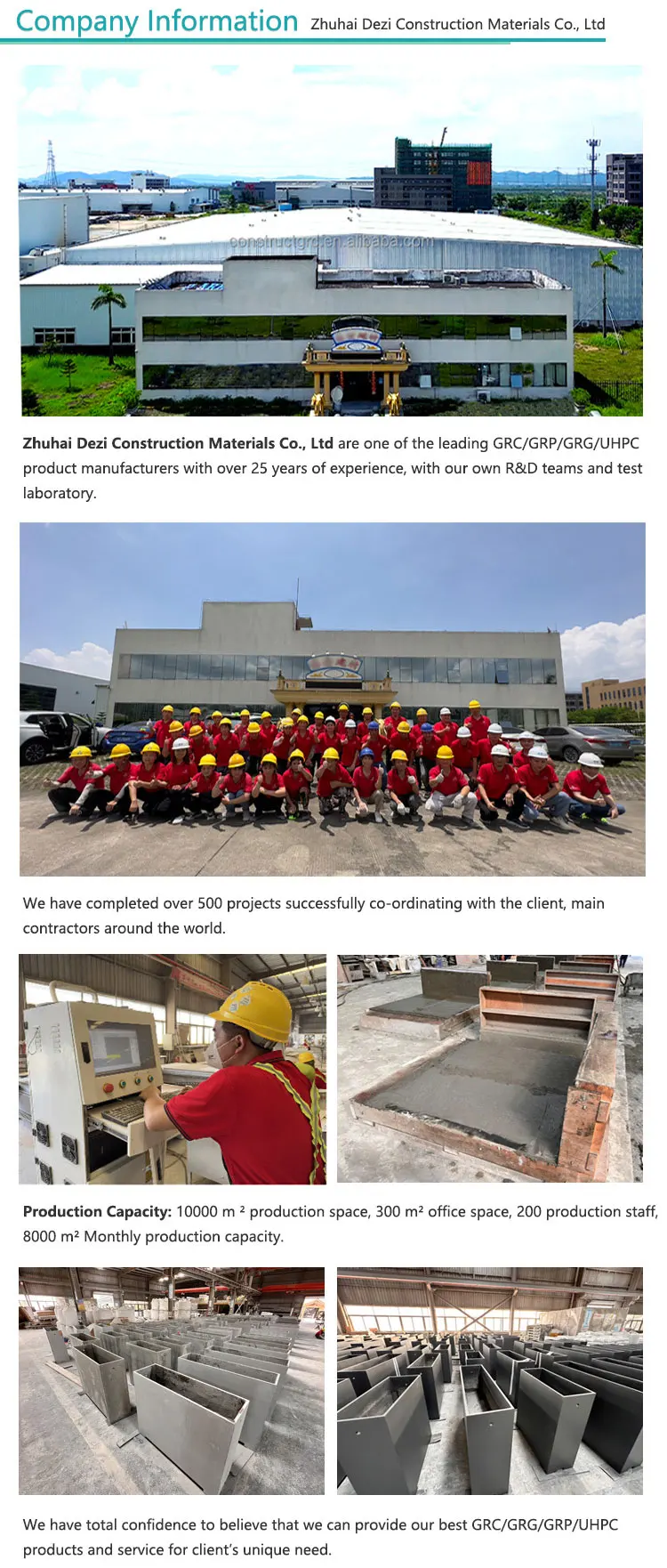 High Quality Large Lightweight GRC FRP Concrete Outdoor Bowl Planter