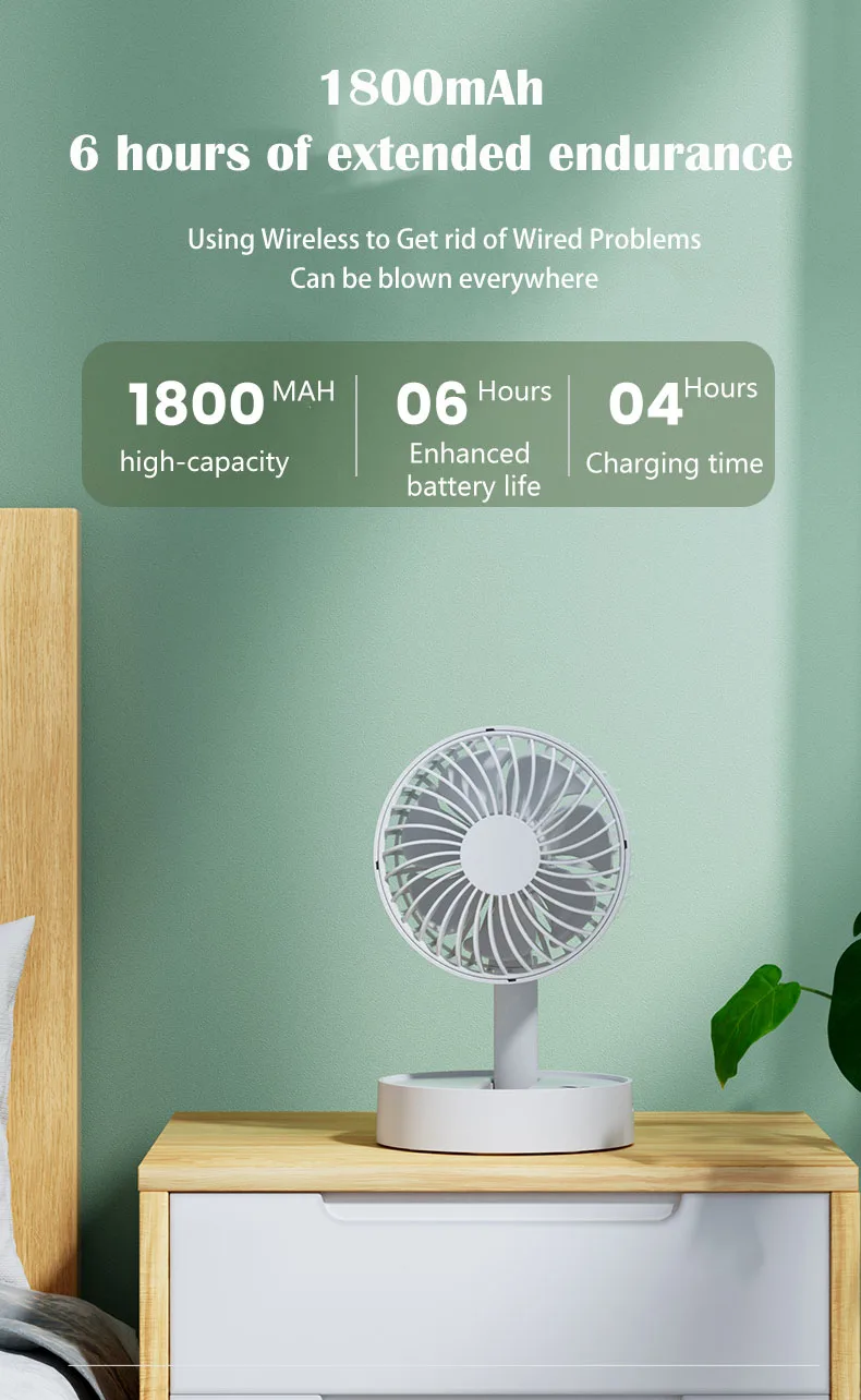 Mini USB Cooling Fan - Portable, Foldable & Rechargeable