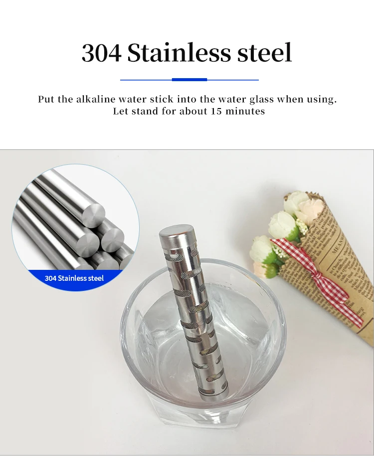 304 Stainless Steel Hydrogen Alkaline Drinking Water Stick Alkaline ...