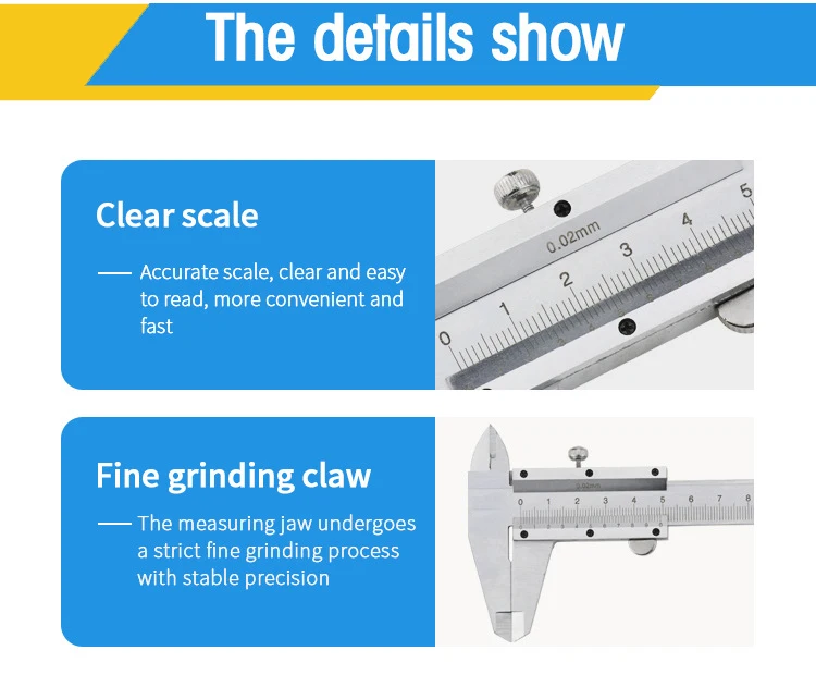 6" Stainless Steel Non Digital Caliper 0-6inch 0.02mm Durable Slide ...