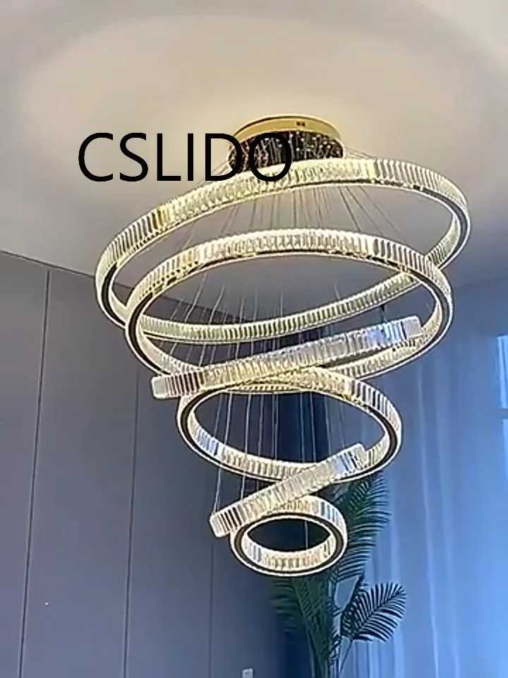 Cslido Luxury Large Villa Stair Staircase Chandelier Home Fixtures ...