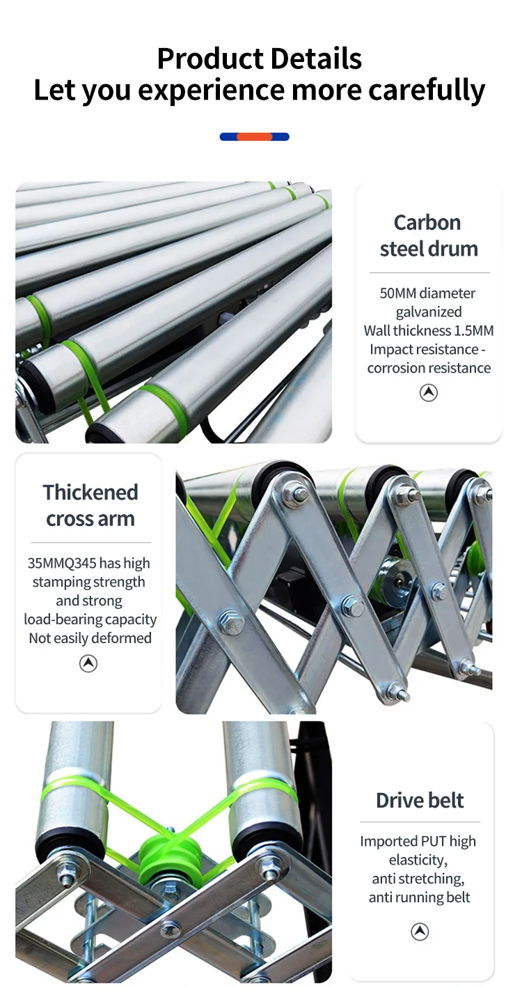 Retractable Cartoon Boxes Loading And Unloading O Belt Driven Portable ...