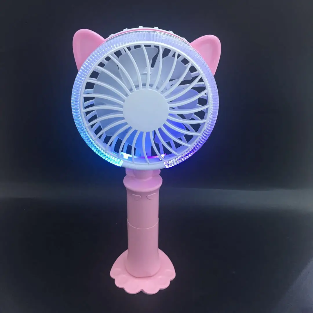 Cute Cat Ears Portable Hand Fan Battery Operated Usb Power Handheld ...