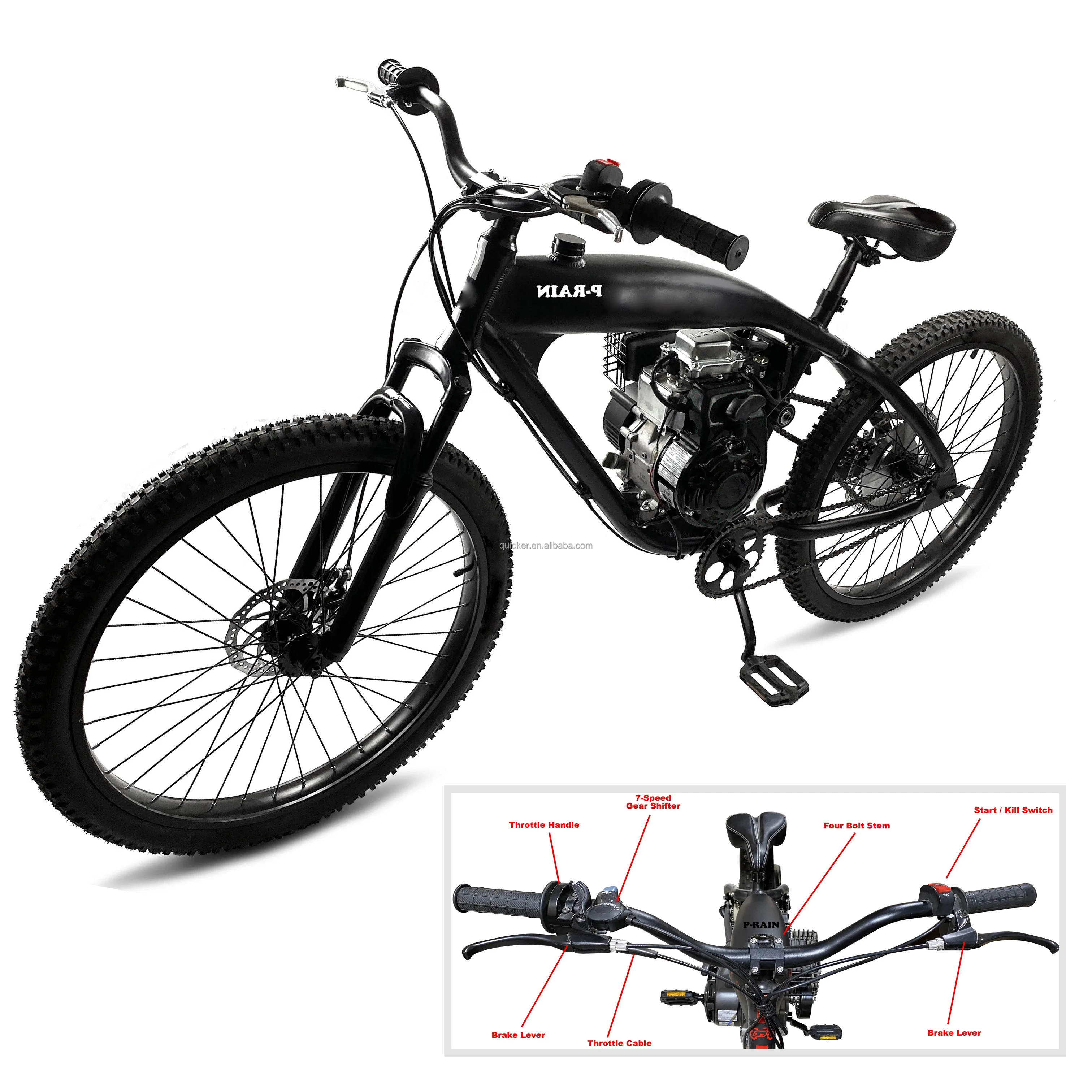 Gas Engine Bike Gas Powered Motorized Bicycle 4 Stroke Bicycle Engine ...