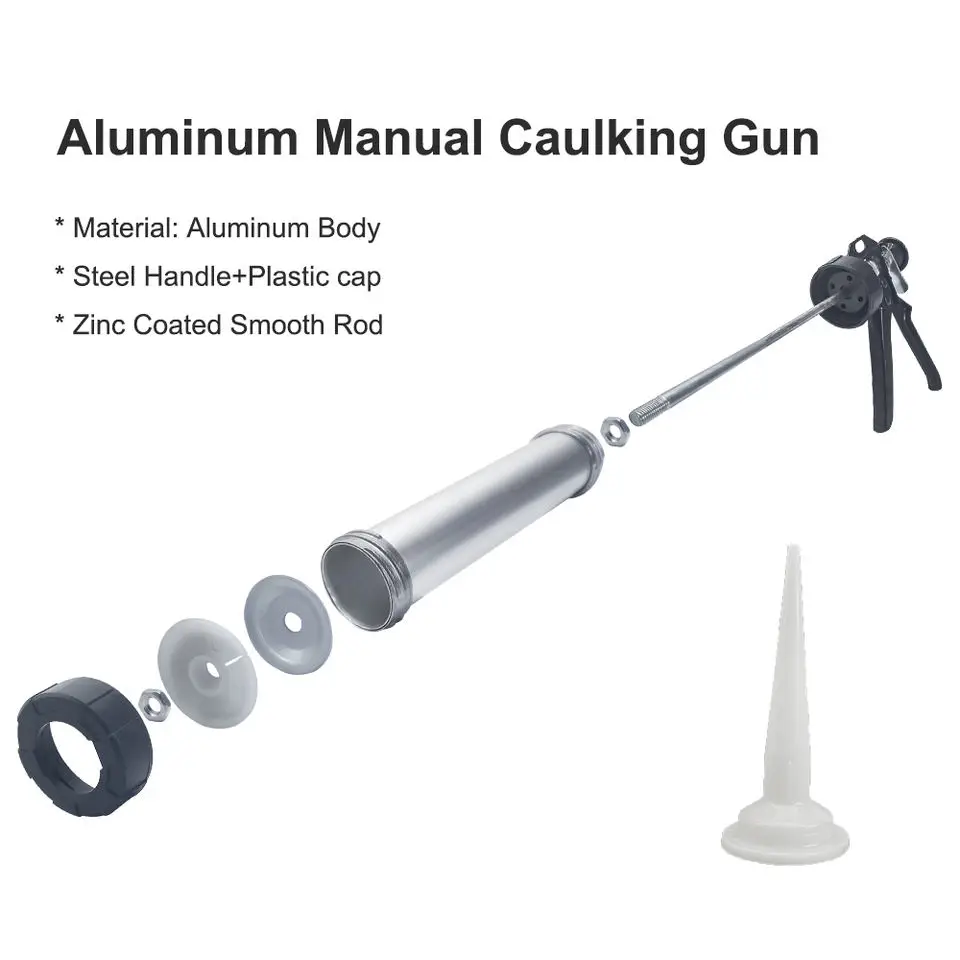 Aluminum Tube Pneumatic Tool Cordless Dispenser Silicone Applicator 600 Ml