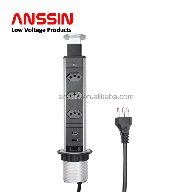Brazil Standard Pop up Power Socket With 3 Sockets and USB Charge ...