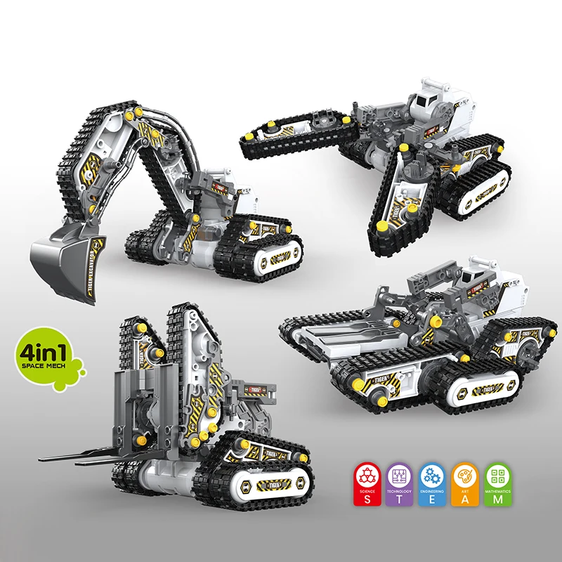 4 IN 1 STEM Programmable Remote Control Car Building Block Toy