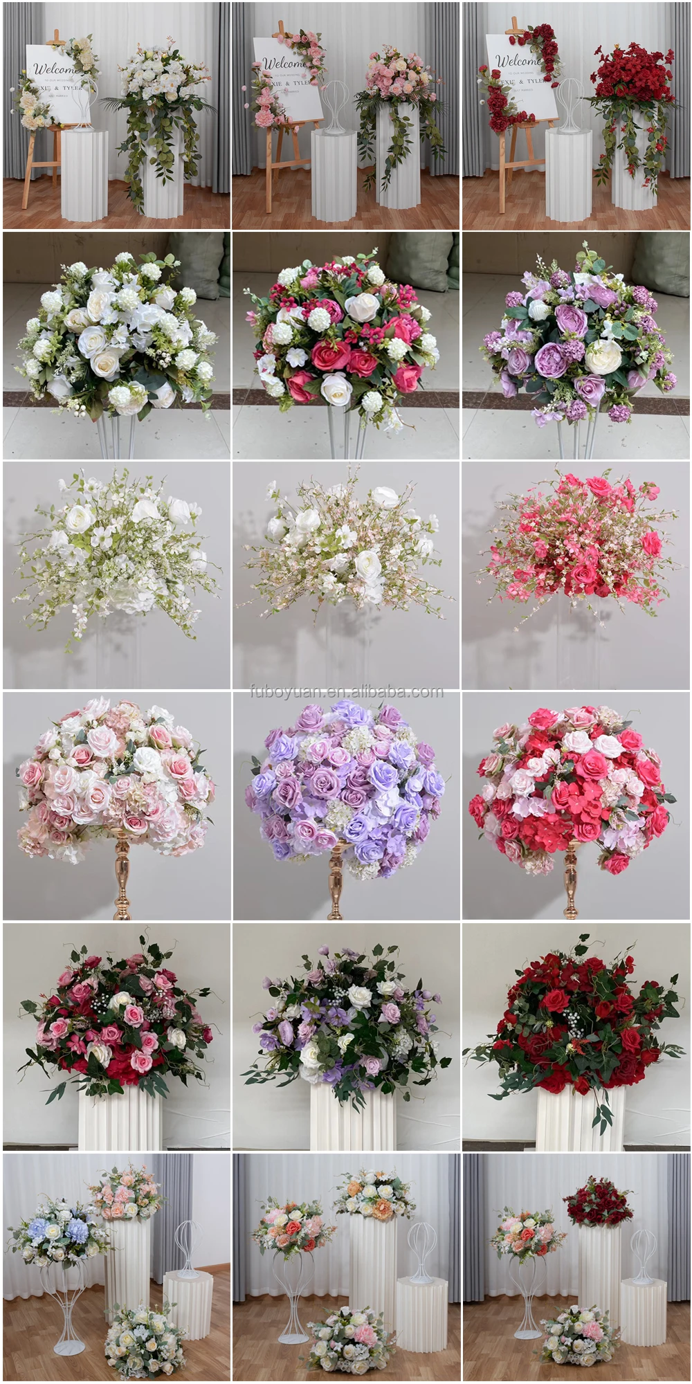 F72 Custom Wedding Flower Arrangement - Handmade Silk Roses