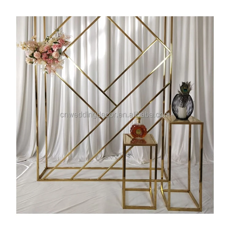 Luxury Golden Flower Stand Backdrop Stand Wedding Arch for Wedding ...