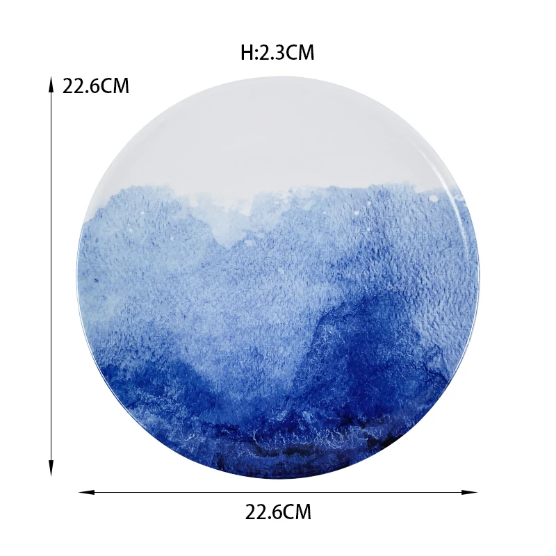 Hand Painted Blue Sky And White Cloud Decal Design Melamine Ware Set ...