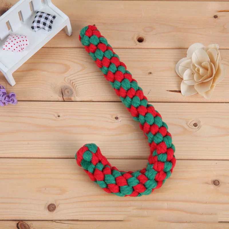 Low Moq Christmas Rope Dog Toys Xmas Walking Stick Shape Teeth Juguete ...