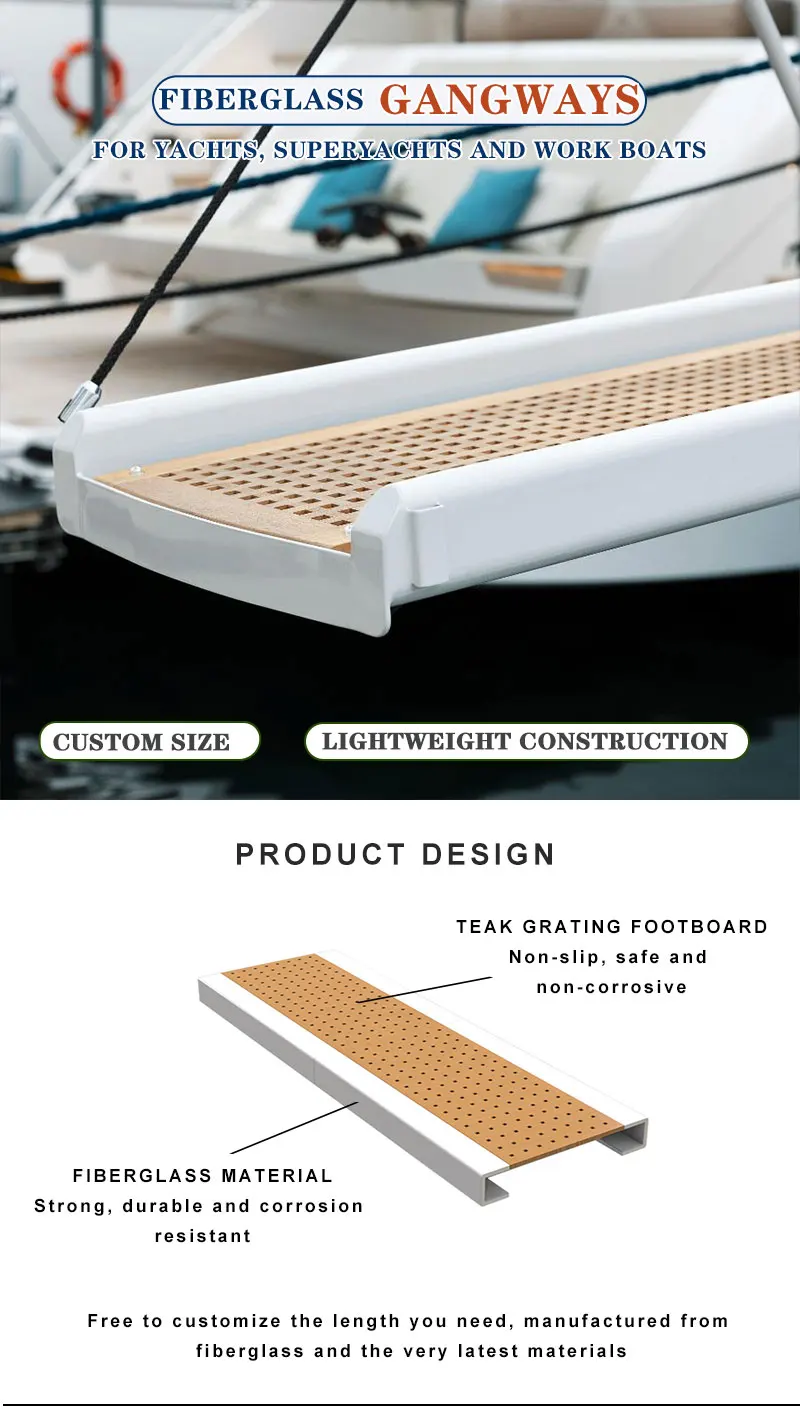 Wooden Longer Boat Boarding Quay Gangway Ramp Dock Yacht Fiberglass ...