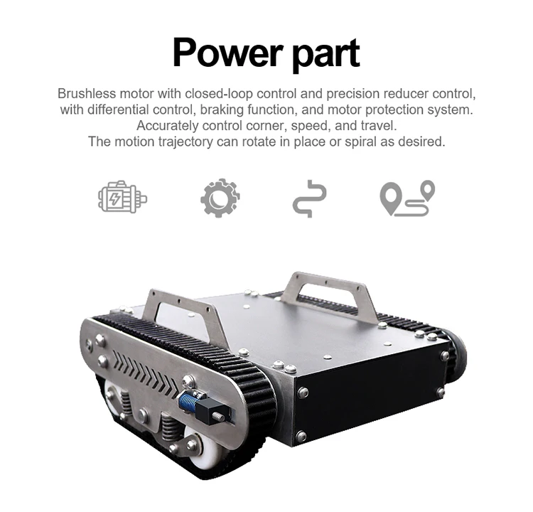 Small Rubber Track System with Chassis - Smart Robot Platform