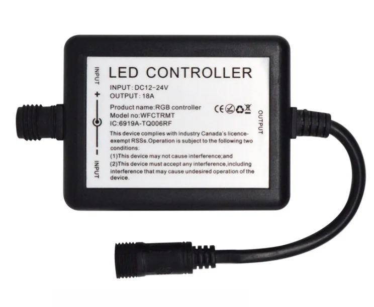 Waterproof Rf Rgb Controller 12~24v 18a 3ch Touch Remote 433mhz 6keys ...