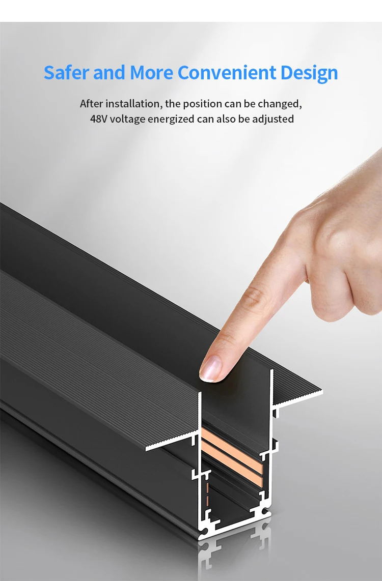 High Quality Adjustable Lighting Led Magnetic Track Light Aluminum 90 ...