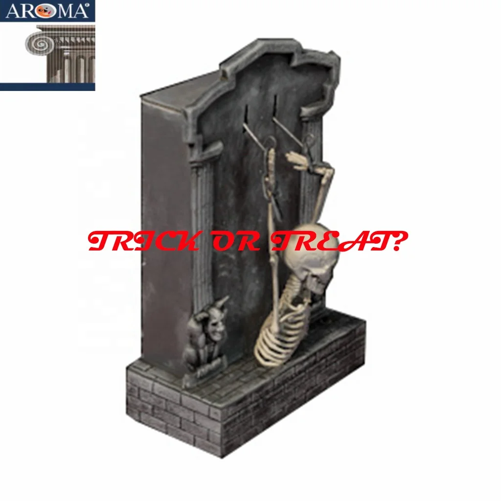 Animated Tombstone with Jumping Skeleton - Halloween Decor