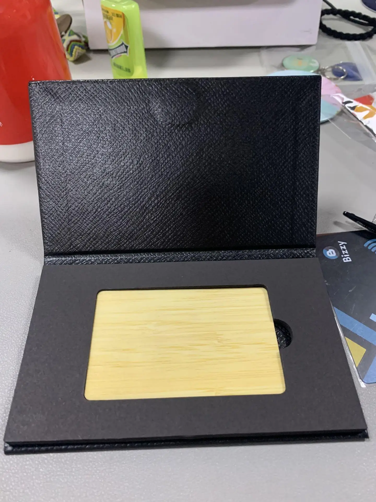 Luxury Black Metal Credit Card Box Package with Gold Silver Foil
