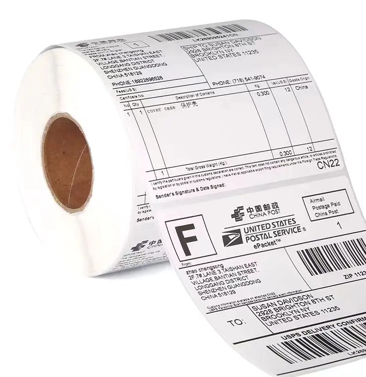 Factory Direct Thermal Label Small Core Three-proof Thermal Self-adhesive Pickup Code Paper ...