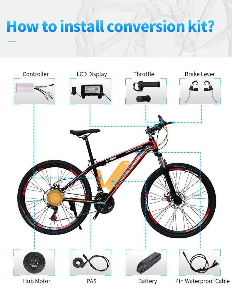 26 Inch 700c E Bike Conversion Kit 48v/72v 5000w Ebike Electric Bicycle ...