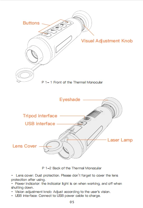 Thermal Imaging Vision Portable Handheld Monocular Camera Ce19 384*288 ...