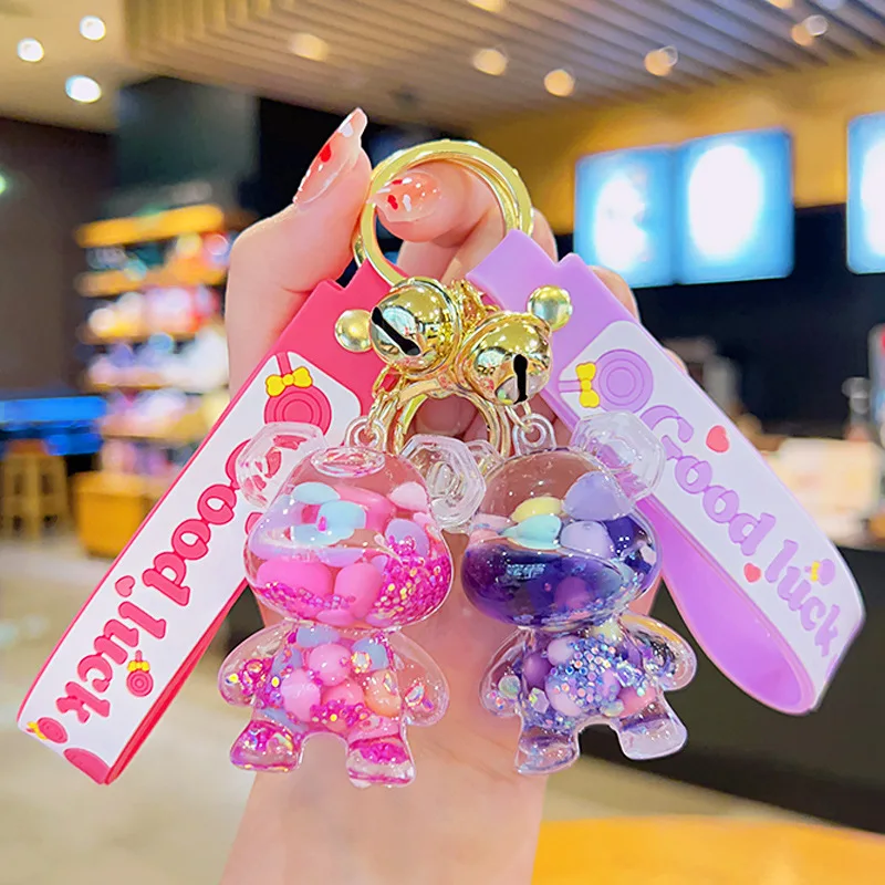 Kawaii Cute Violent Bear Shape Boba Transparent Acrylic Boba Water Oil ...