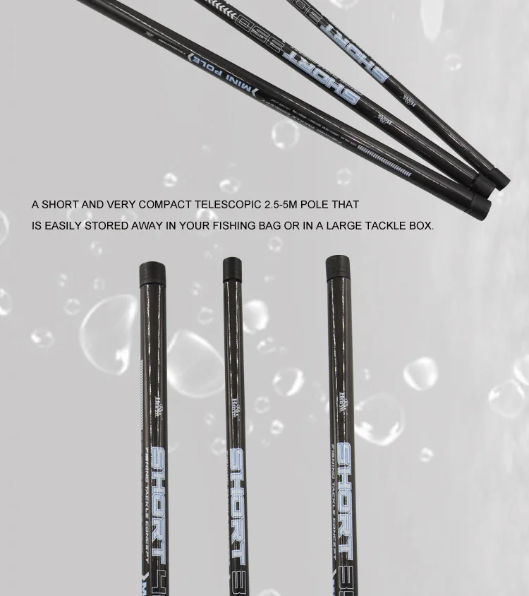 High Carbon Portable Float Fishing Rod Short Mini Telescopic Pole 2.5m ...